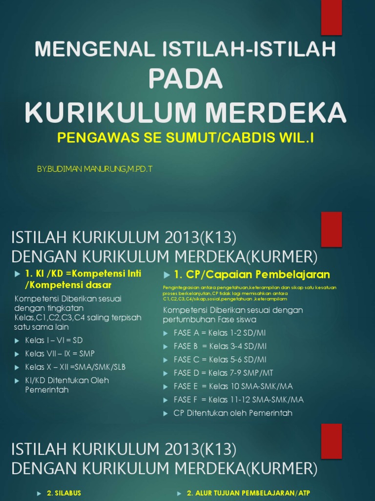 Perbedaan Istilah K 13 Dengan Kurikulum Merdeka | PDF