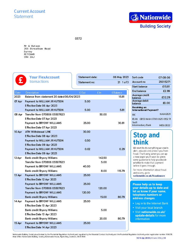 Statement 06may2023 | PDF | Overdraft | Interest