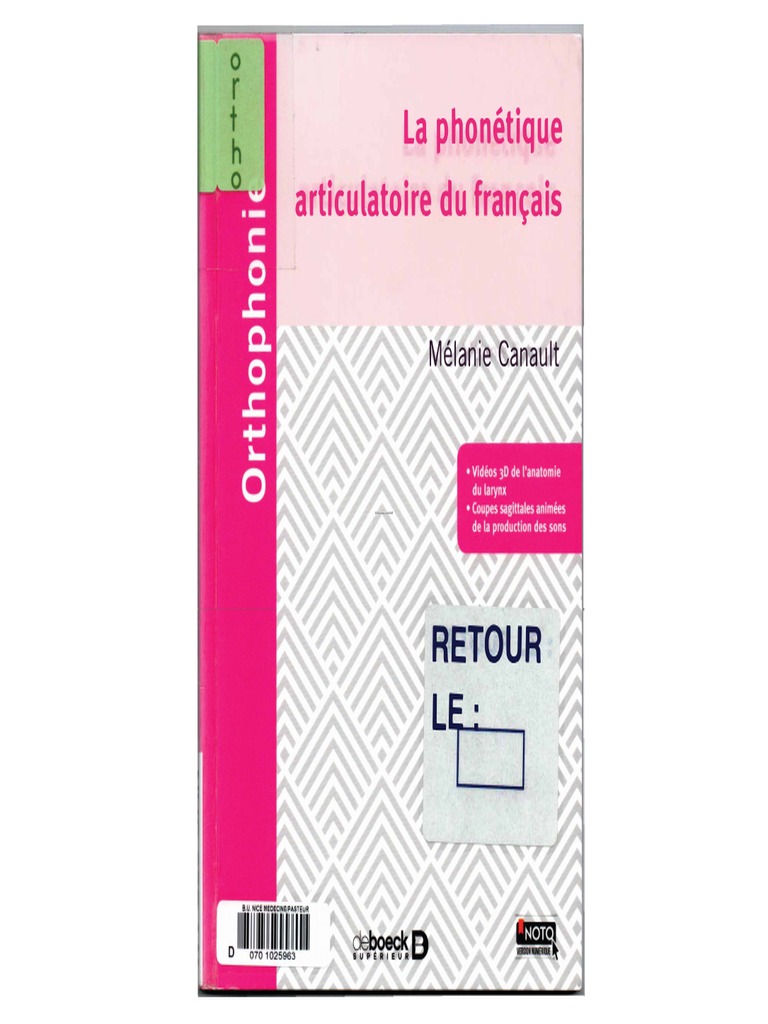La Phonétique Articulatoire Du Français by Mélanie Canault | PDF