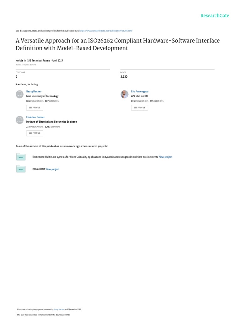 Versatile Approach For ISO 26262 Compliant Hardware-Software Interface ...