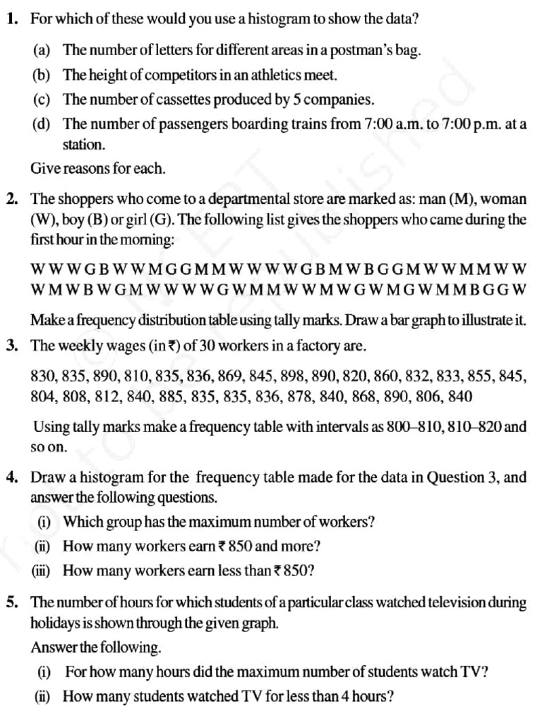 Class 8 Data Handling Worksheet 2 Pdf 