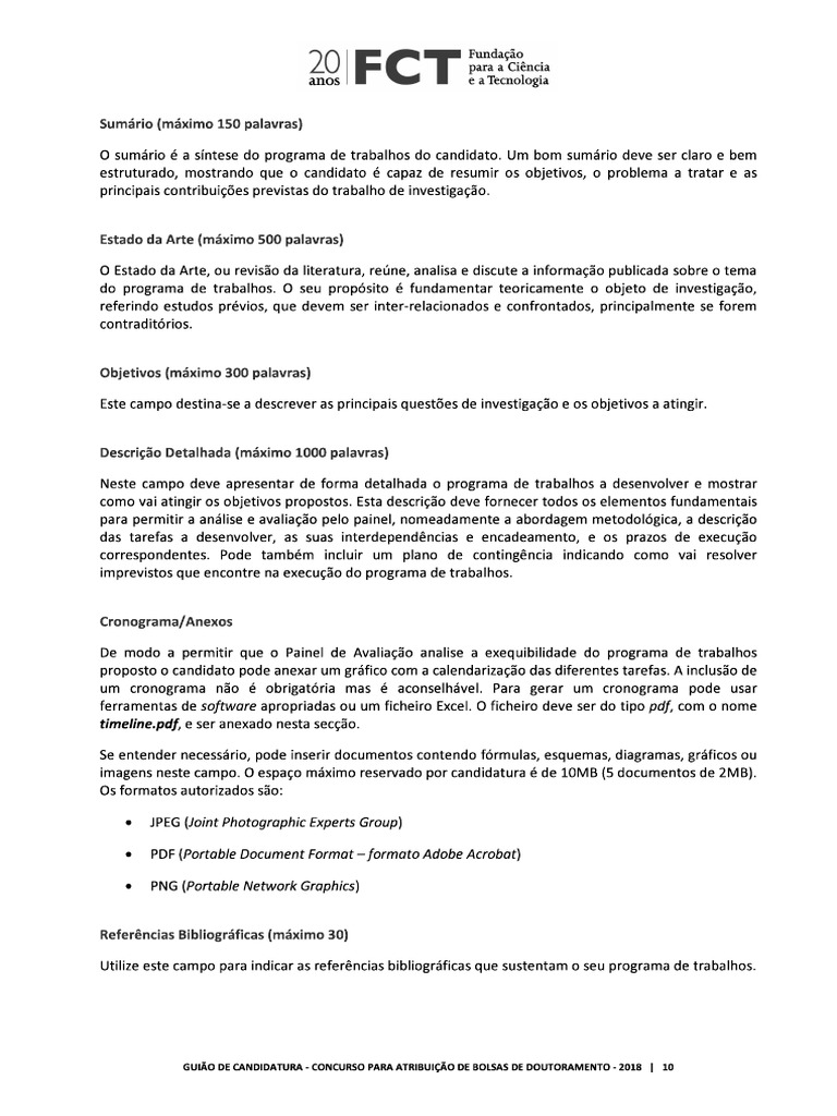 Guia de Elaboração Do Projeto - FCT | PDF