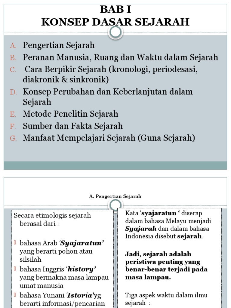 Bab 1 Konsep Dasar Sejarah | PDF