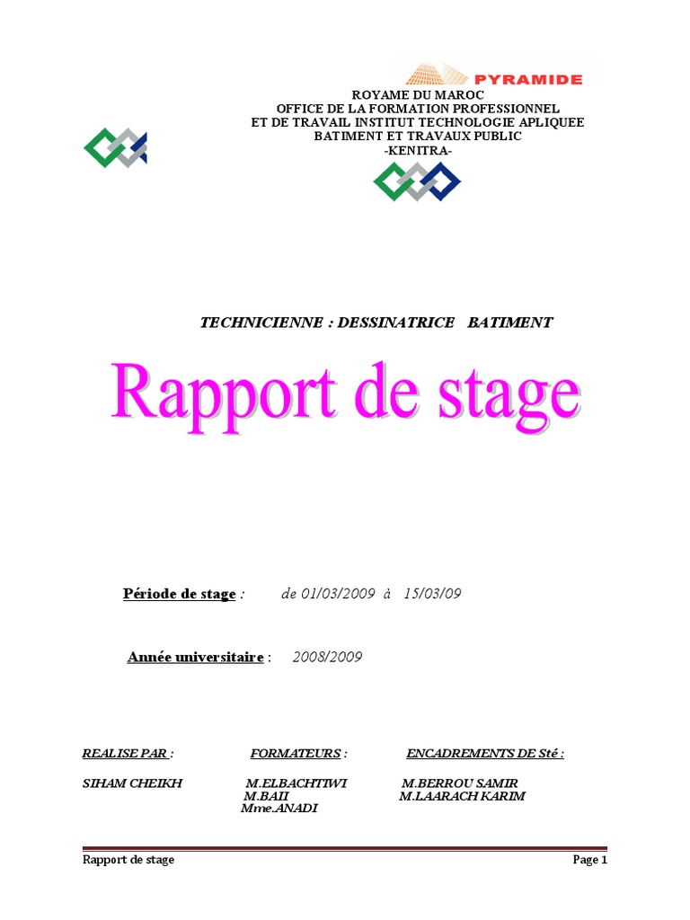 Rapport de Stage Dessin Batiment | PDF