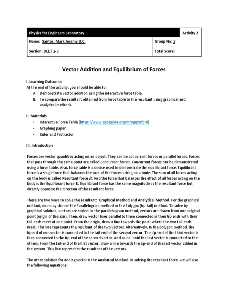 Individual Repor | PDF | Force | Euclidean Vector