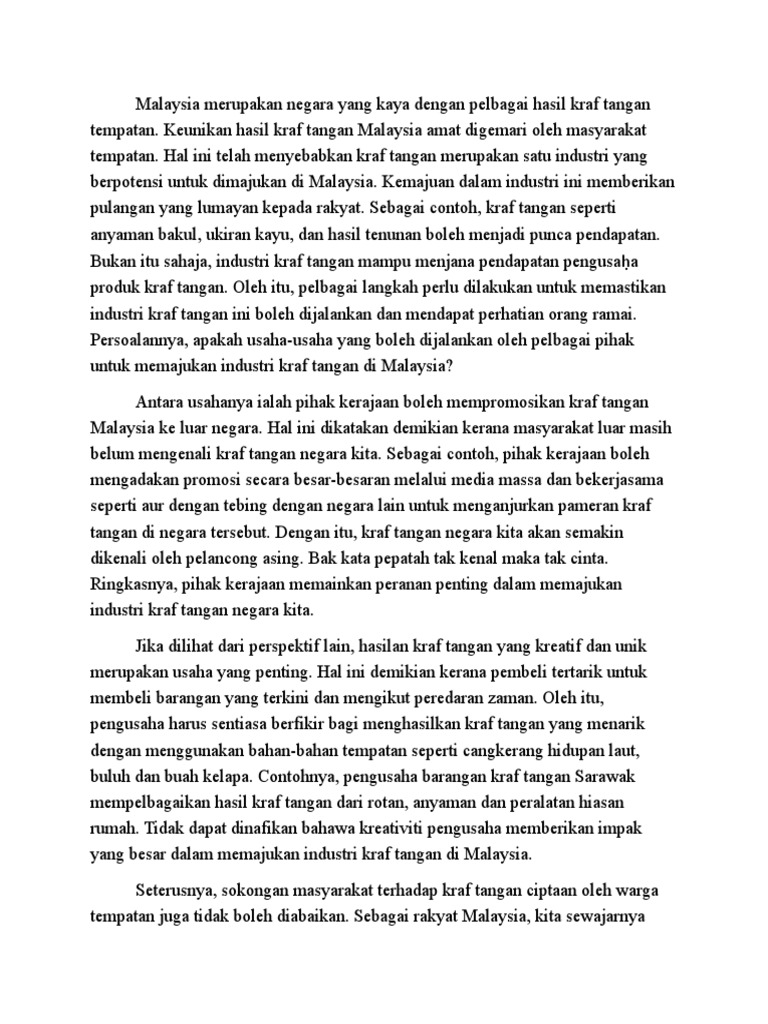 Usaha-Usaha Untuk Memajukan Industri Kraf Tangan | PDF Usaha-Usaha Untuk Memajukan Industri Kraf Tangan | PDF