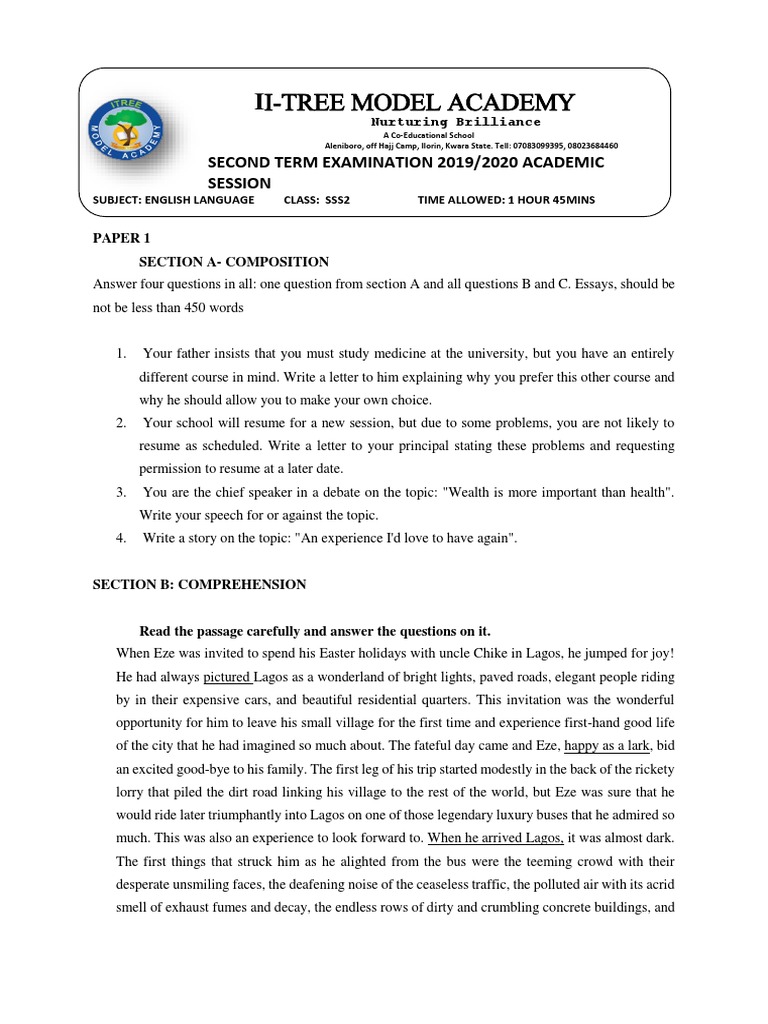 English Language Ss2 | PDF | Cereals