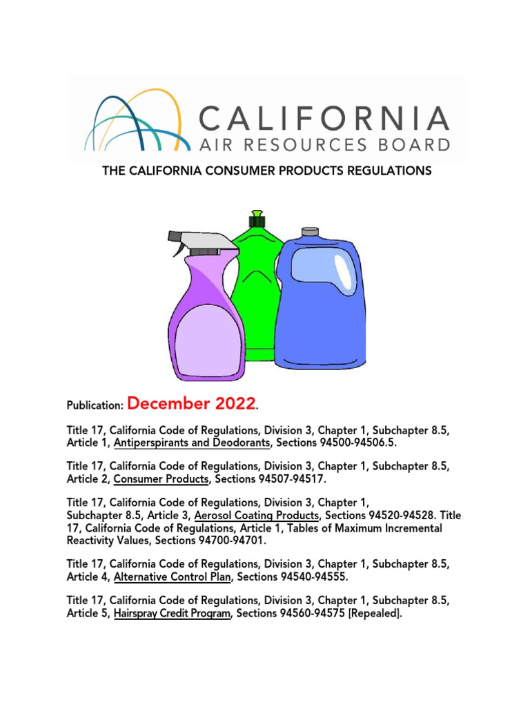 Carb - Voc Limits | Download Free PDF | Odor | Chemistry