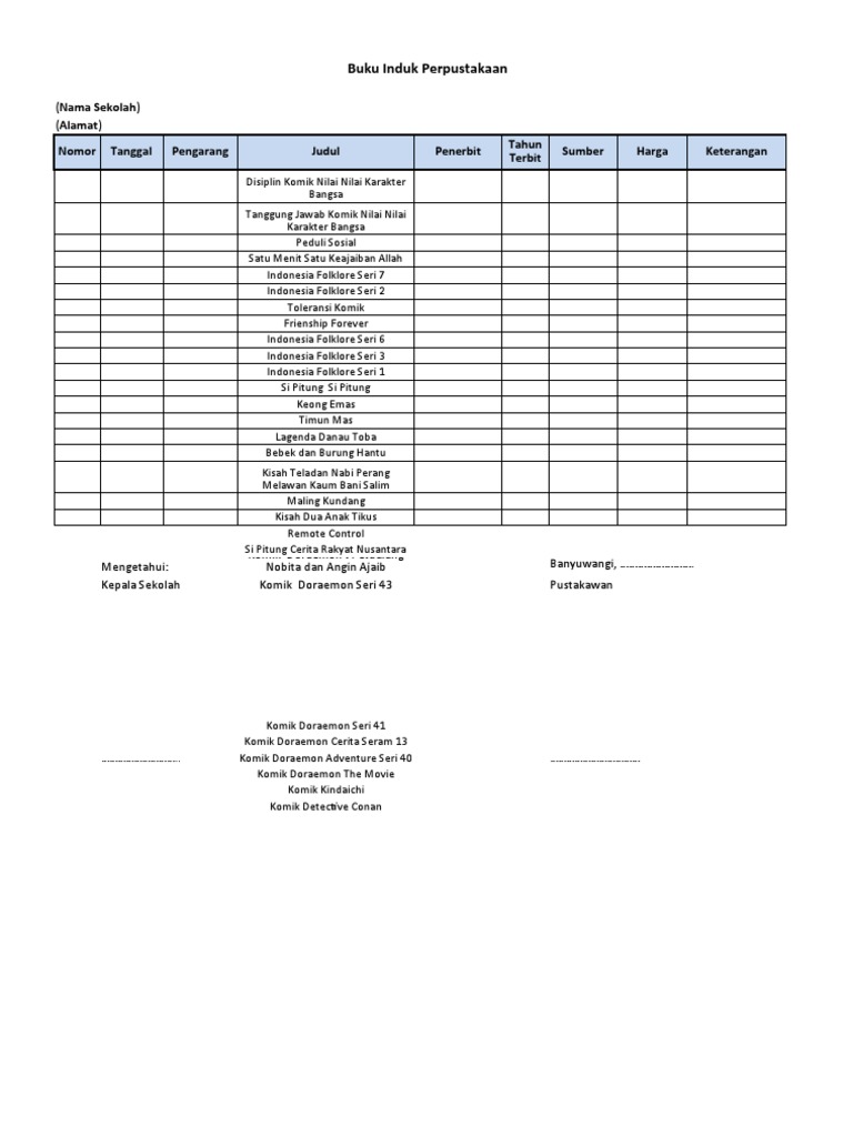 Buku Induk Perpustakaan Pdf