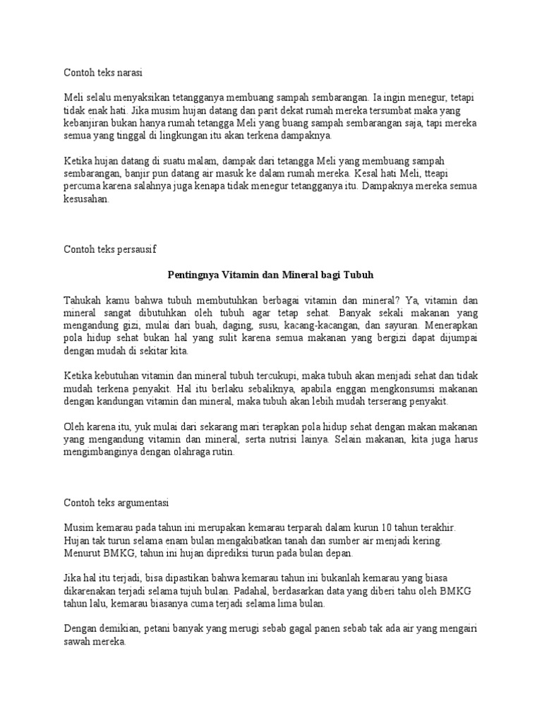 Contoh teks narasi | PDF