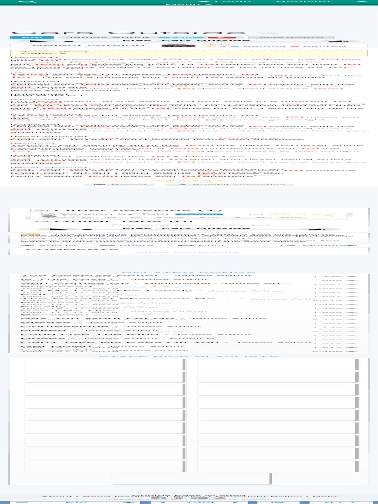 Cars Outside - Chords Easy - James Arthur (Version 1) Guitar Chords ...