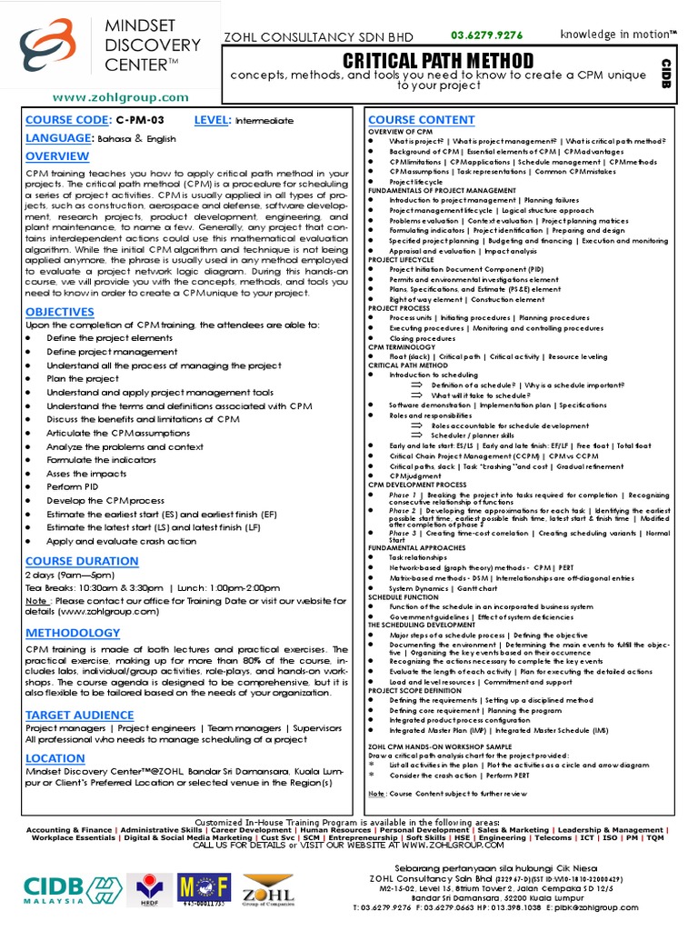 03 PM Brochure CIDB CPM v1 | PDF