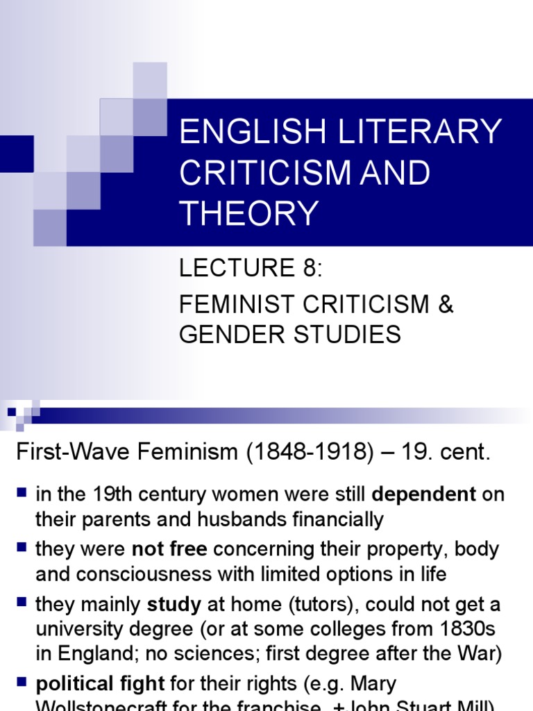 Feminist Criticism and Gender Studies Overview | PDF | Gender Studies ...