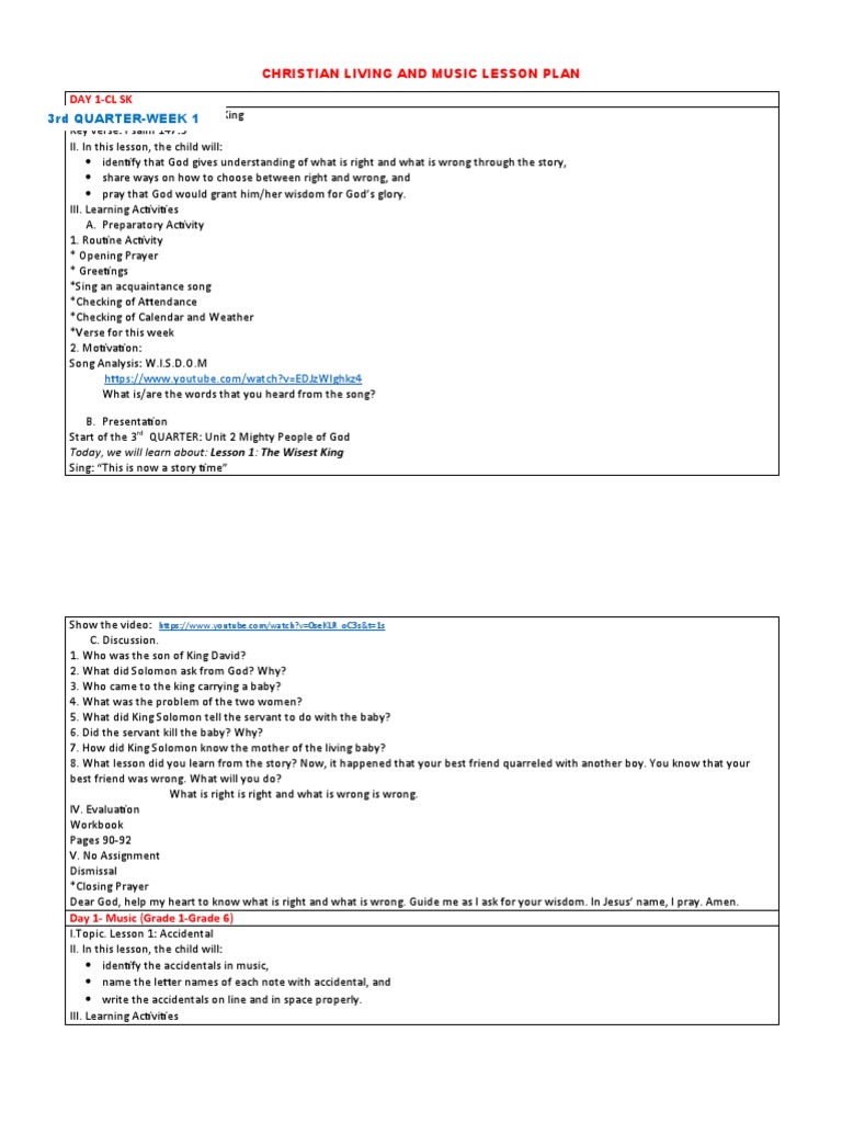 Lesson Plan 3rd QTR Week 1 | PDF