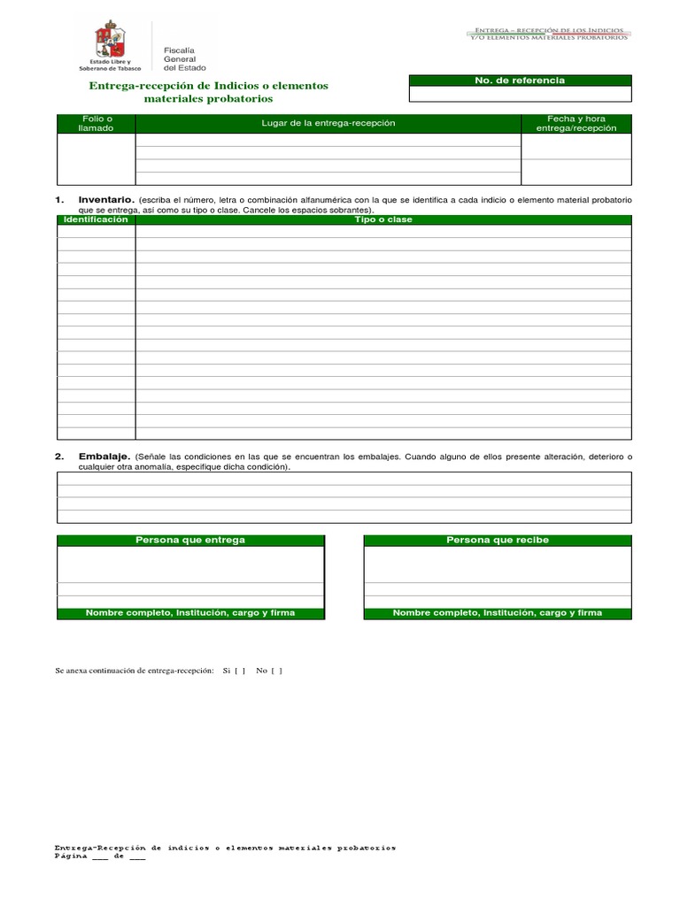 Entrega y Recepción de Evidencias Jurídicas | PDF