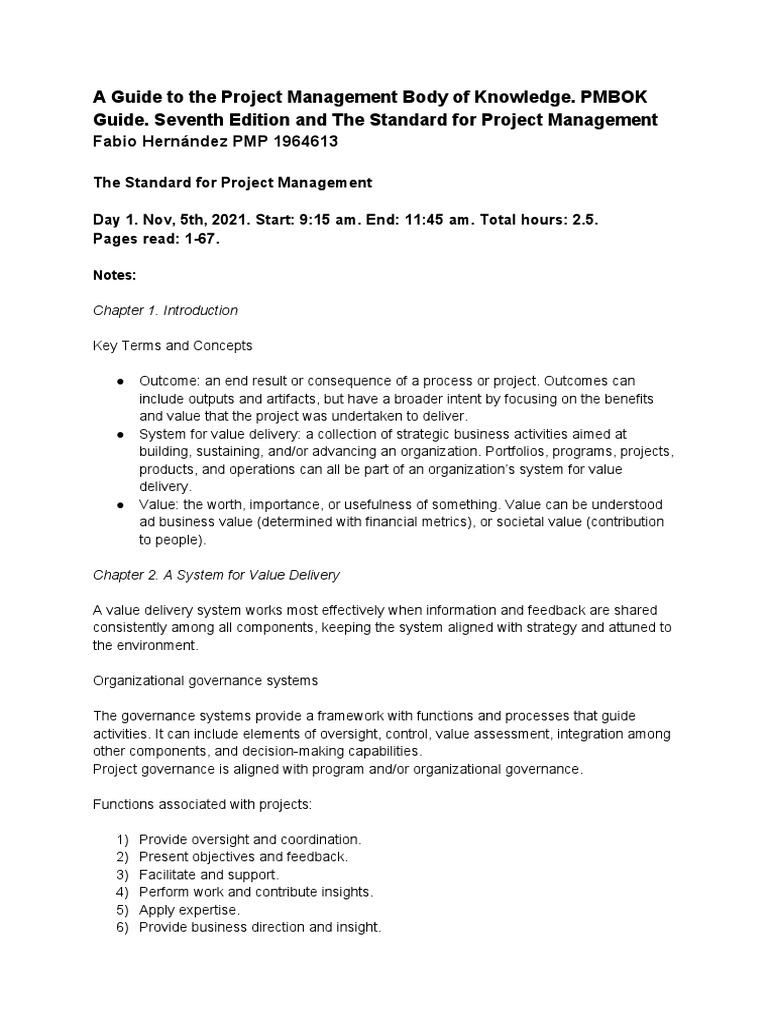 A Guide To The Project Management Body of Knowledge. PMBOK Guide ...