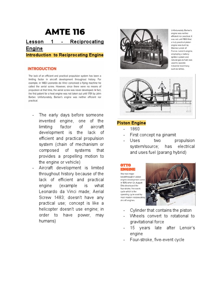 Amte 116 - Lesson 1-3 | PDF | Internal Combustion Engine | Piston Amte 116 - Lesson 1-3 | PDF | Internal Combustion Engine | Piston