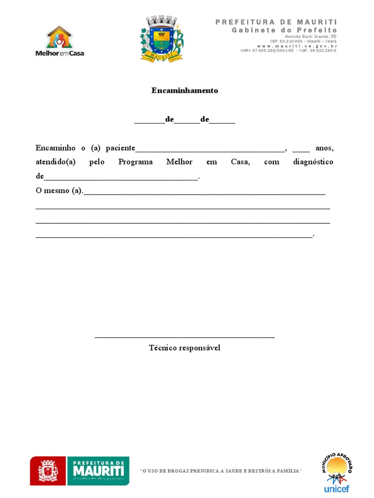 Ficha de Encaminhamento | PDF Ficha de Encaminhamento | PDF