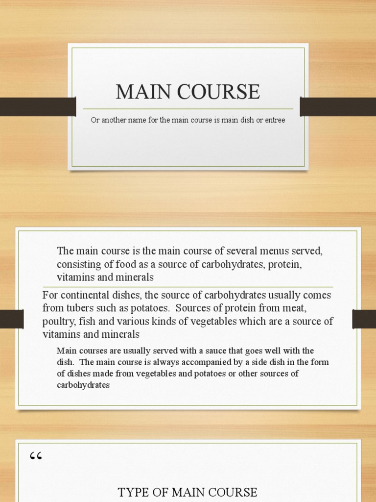 Presentasi Main Course | PDF | Lamb And Mutton | Poultry