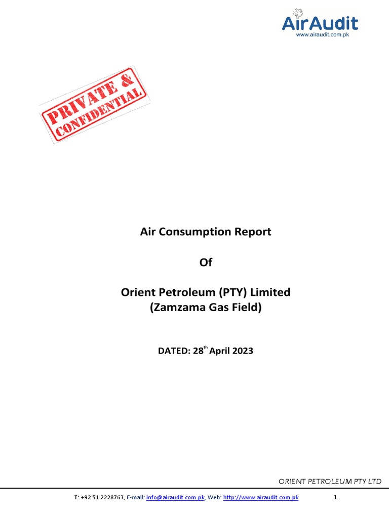 Compressor's Efficiency Evaluation Report Orient Petroleum (PTY ...