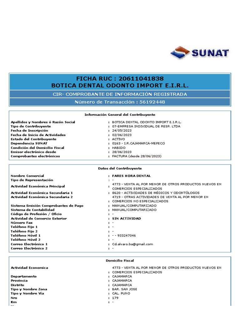 SUNAT - Menú SOL | PDF