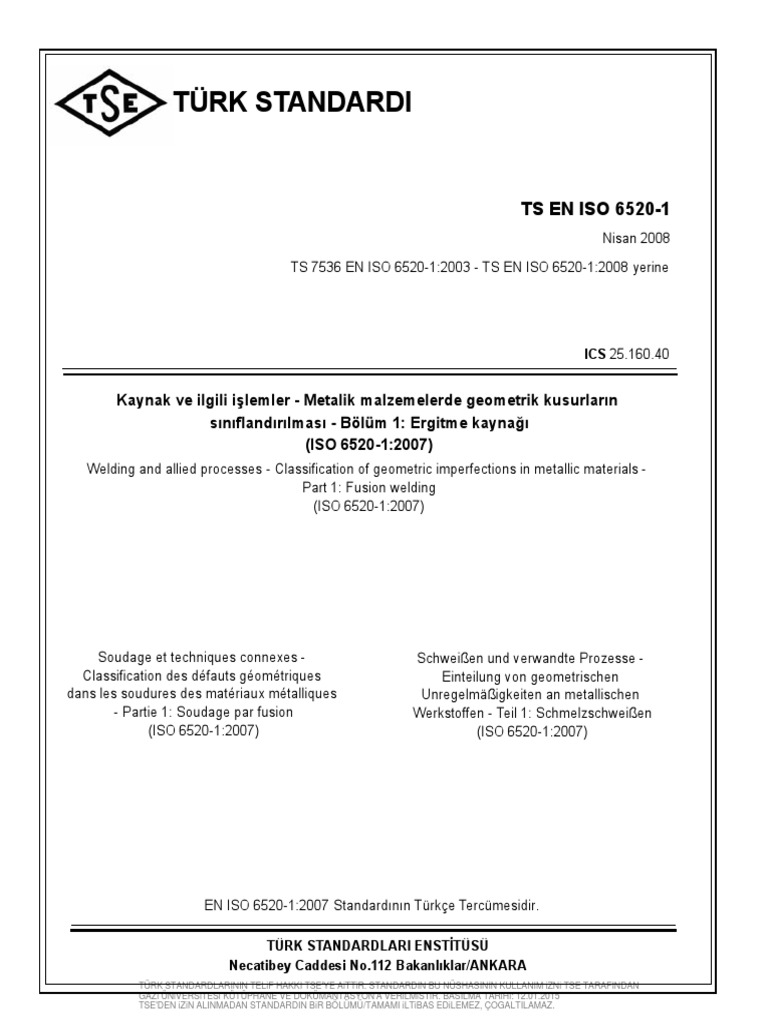 TS en Iso 6520 1 | PDF