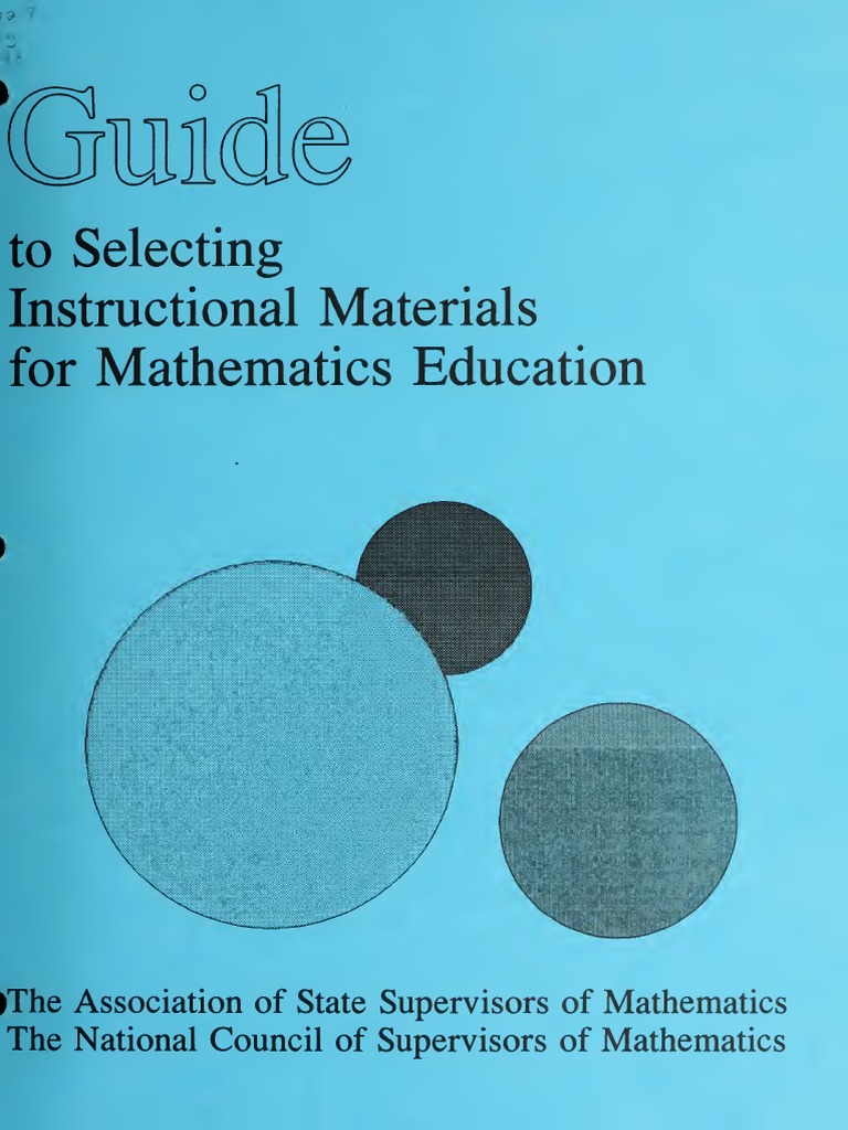 Guide To Selecting Instructional Materials For Mathematics Education ...