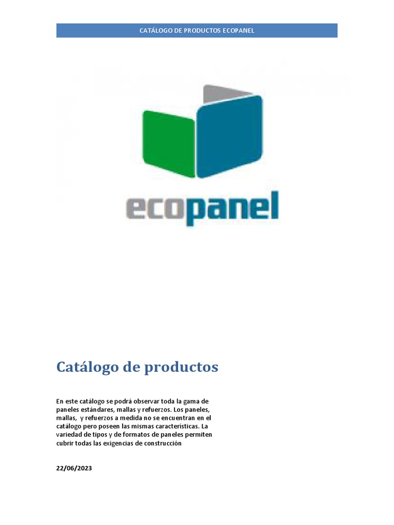 Catálogo de Paneles y Refuerzos | PDF | Hogar, jardinería y bricolaje