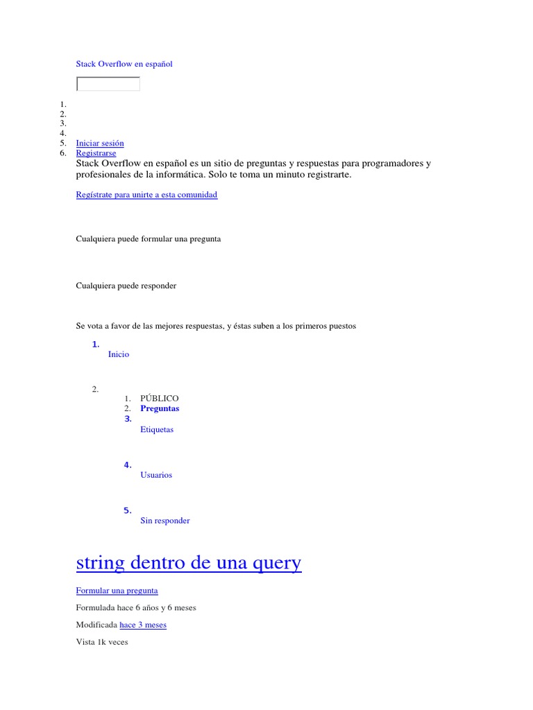 Stack Overflow en Español | PDF
