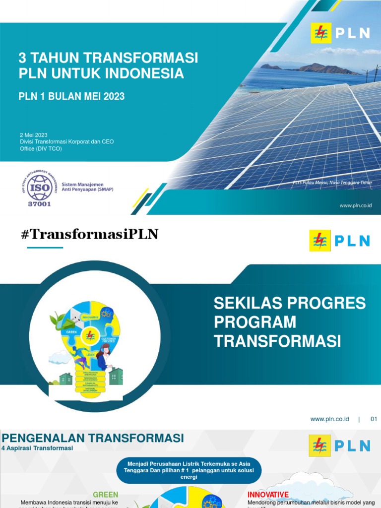 PLN 1 Mei - 3 Tahun Transformasi PLN | PDF | Pengelolaan Keuangan & Uang | Komputer