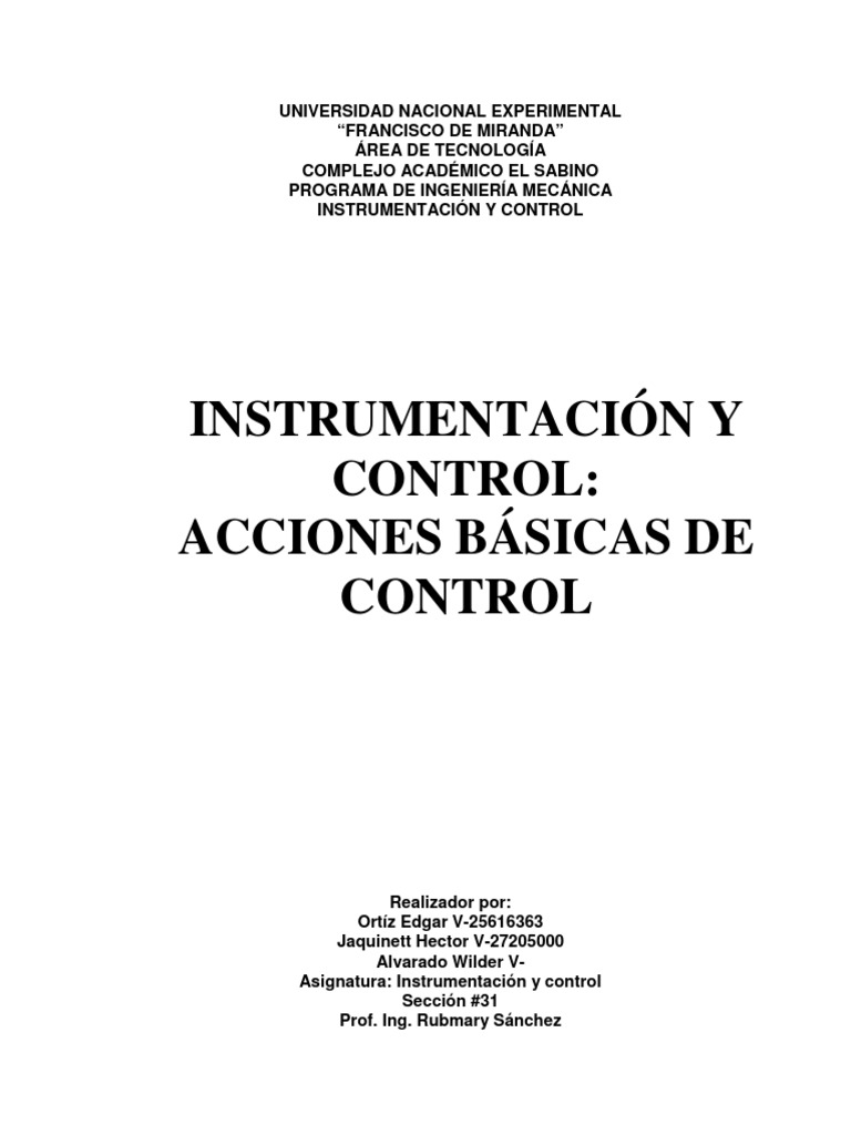 Acciones Basicas de Control | PDF | Métodos y materiales de enseñanza