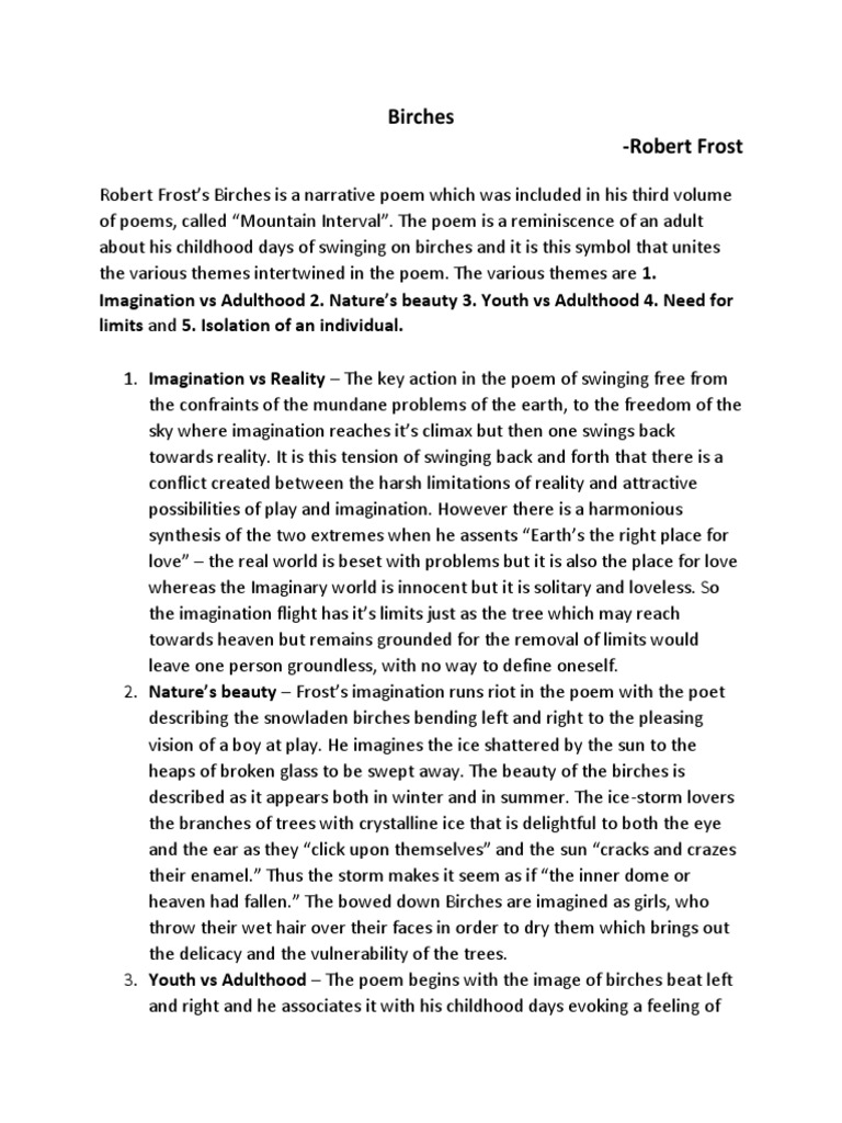 Birches by Robert Frost | PDF