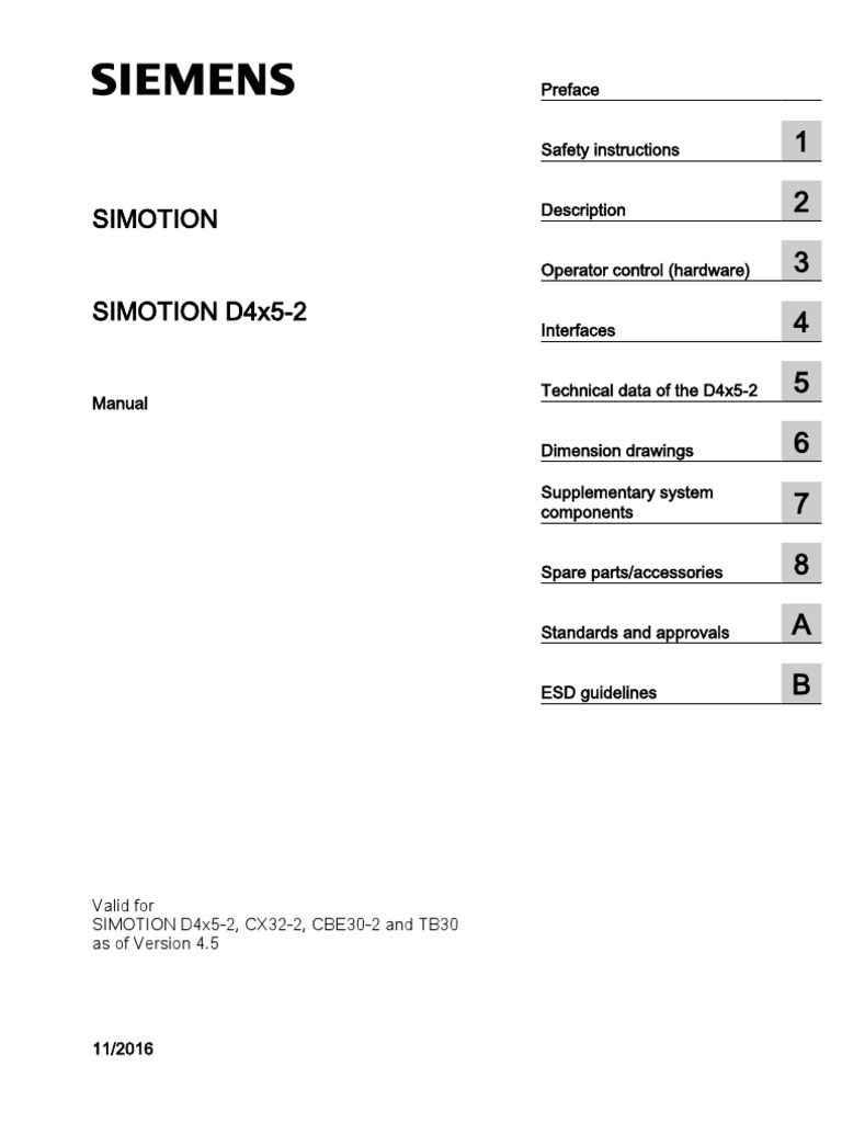 Simotion d4x5-2 Manual | PDF | Electrostatic Discharge | Computer Security