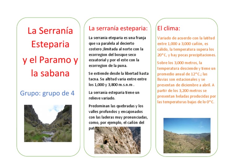 Características de la Serranía Esteparia | PDF