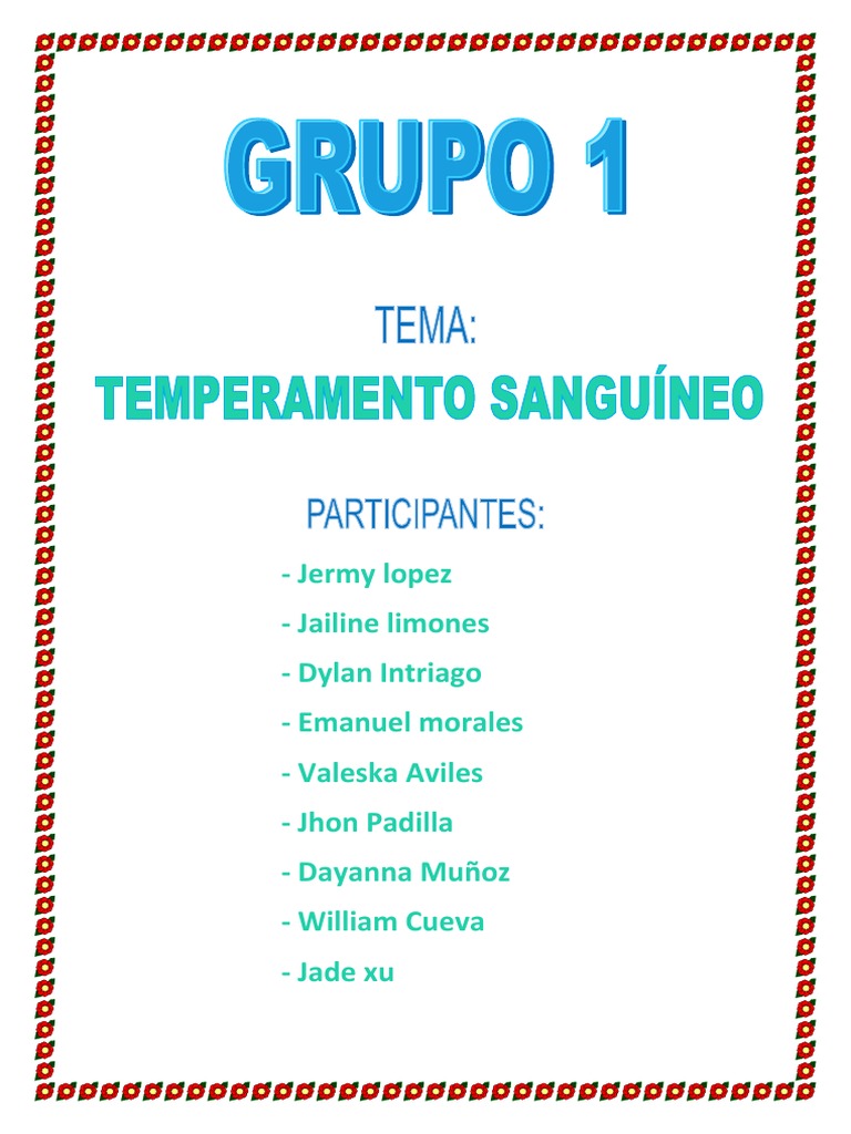 Temperamento Sanguíneo | PDF | Temperamento | Ciencias del comportamiento