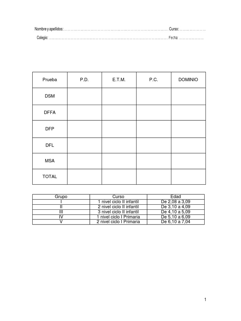 Hoja de Registro Colegios EDAF | PDF