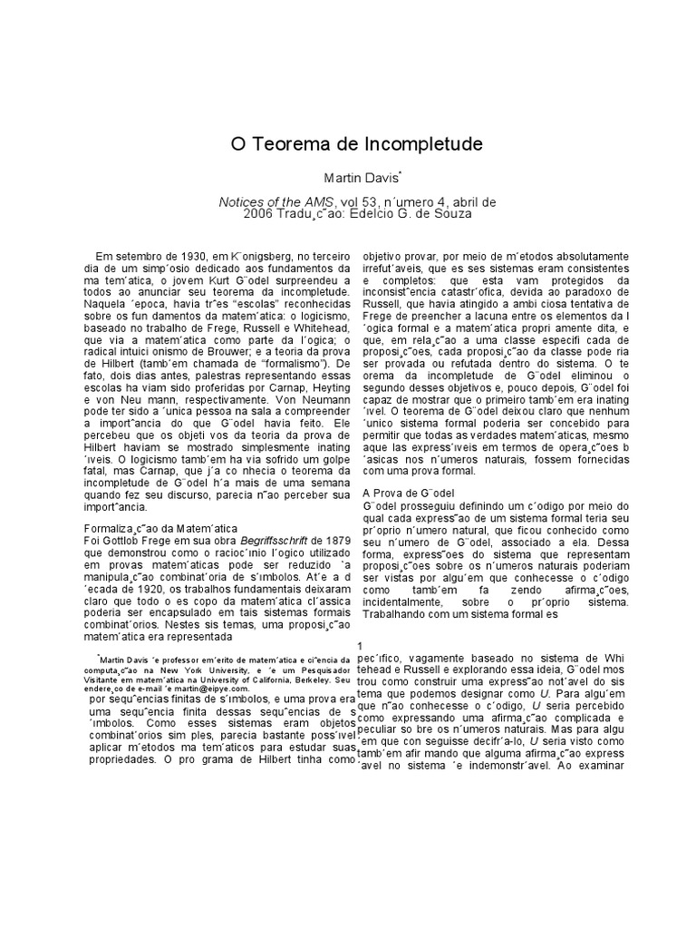 Teorema de Godel 1 | PDF | Teorema | Axioma