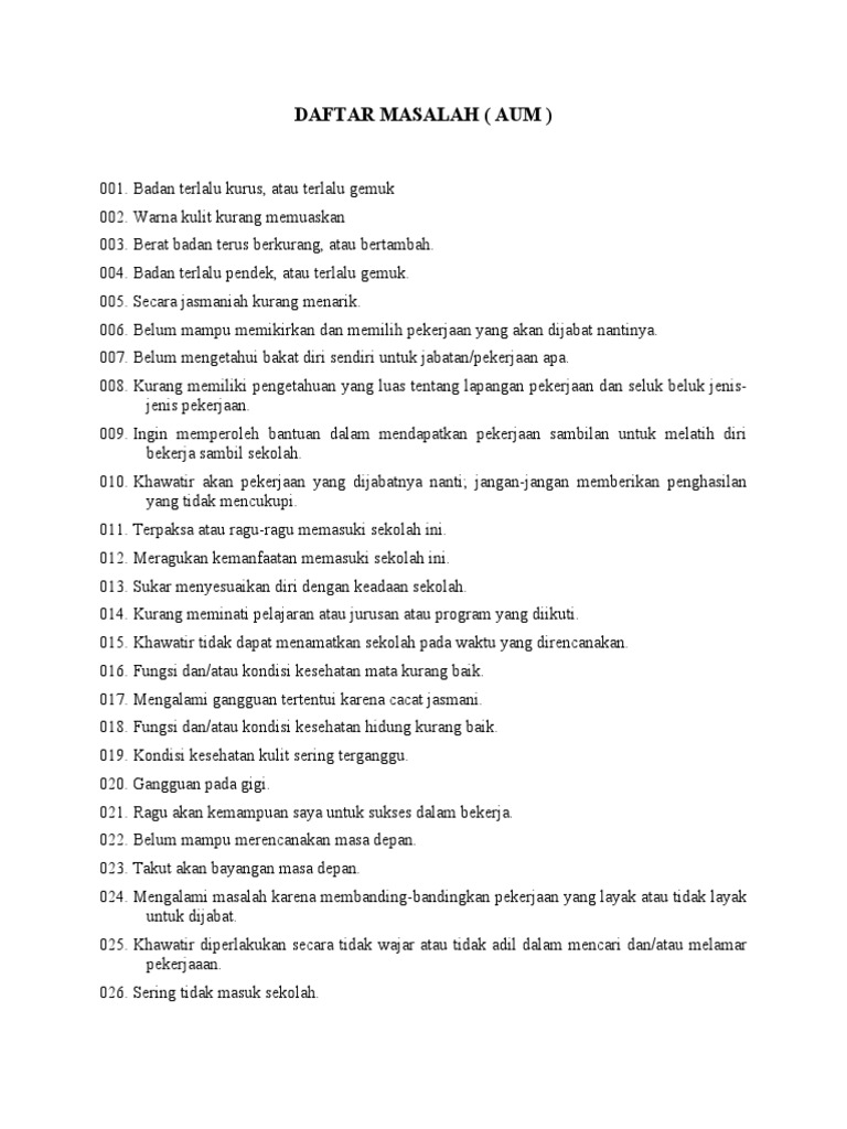 Masalah Umum Siswa SMP dalam AUM | PDF | Kesehatan Holistik | Gaya Hidup