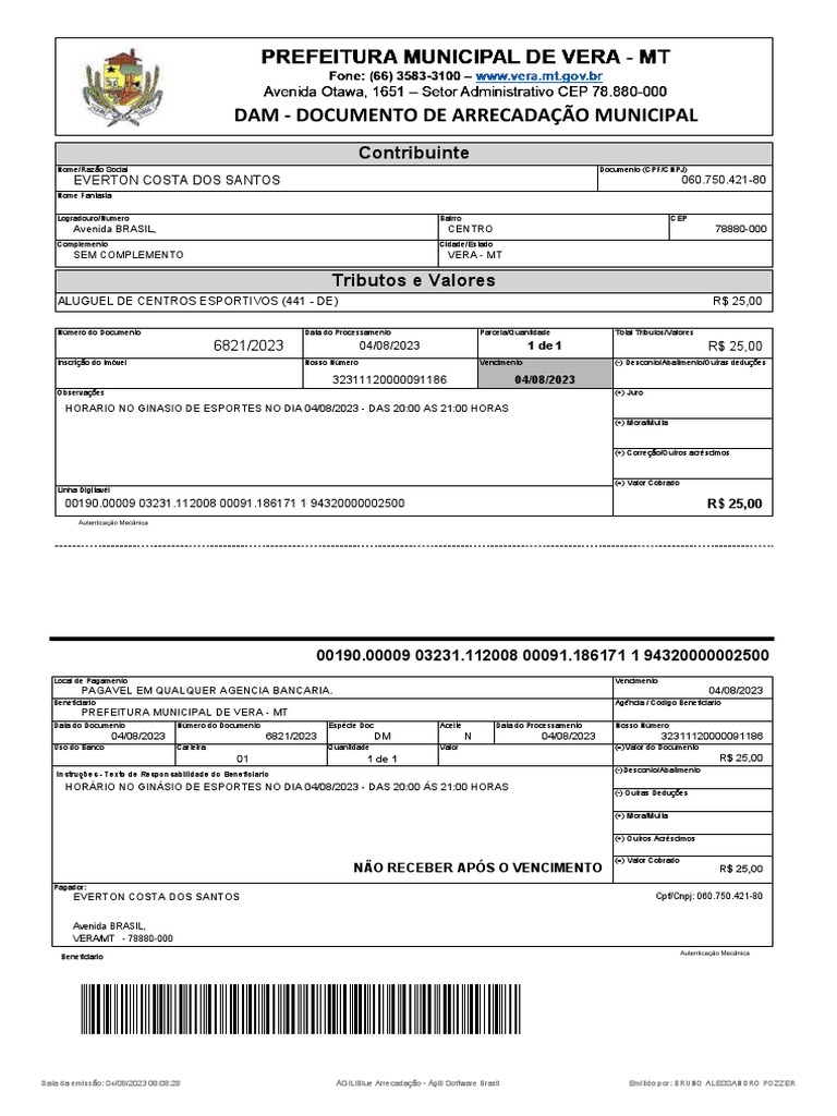 Boleto de Cobrança - 2023-08-04T070835.104 | Download grátis PDF ...