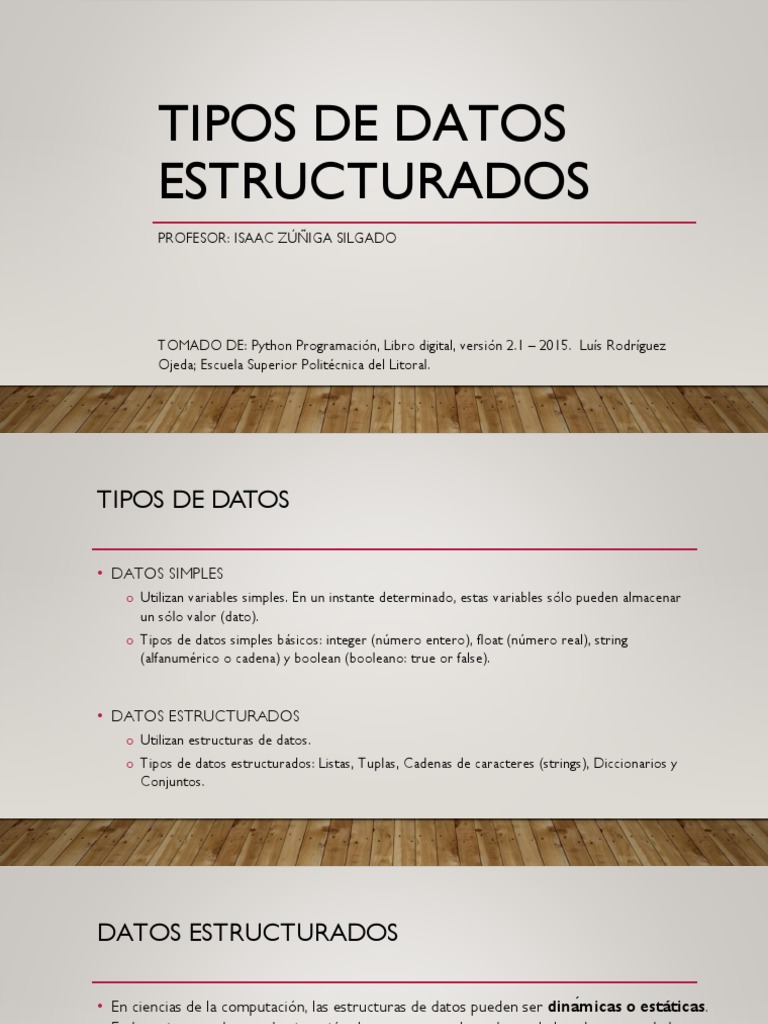 Tipos de Datos Estructurados en Python | PDF | Python (lenguaje de ...