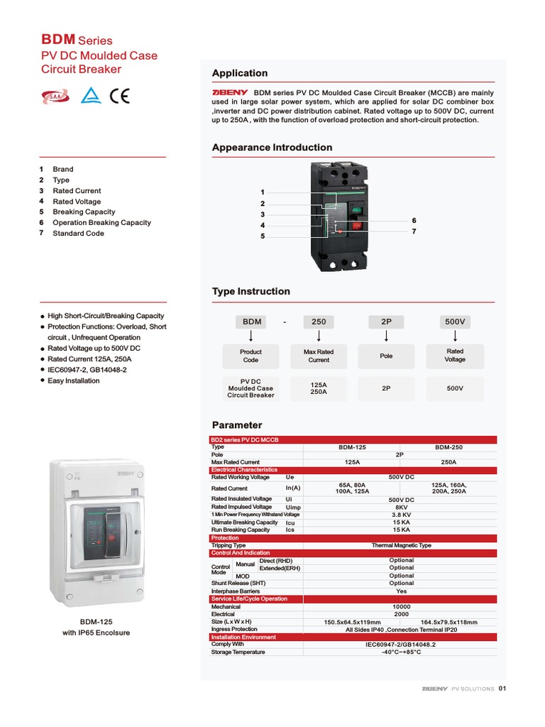 Battery DC Breaker BDM | PDF