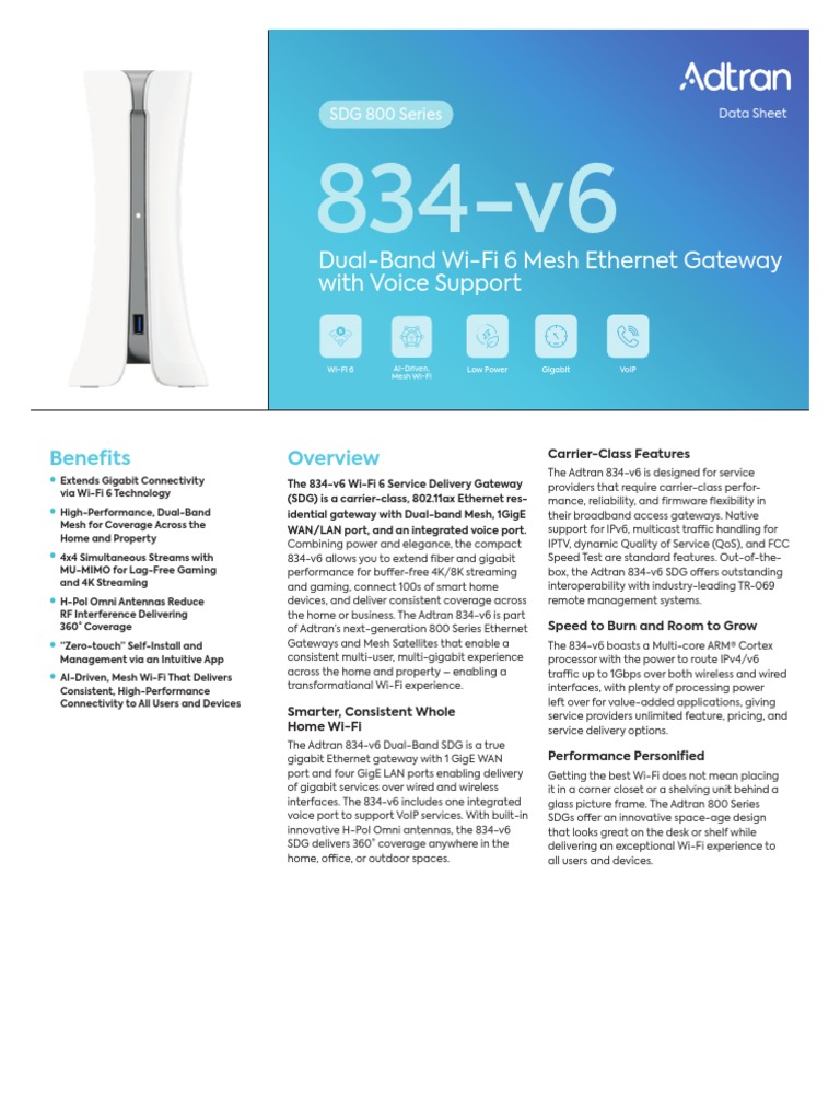 Dual-Band Wi-Fi 6 Mesh Ethernet Gateway With Voice Support: Benefits ...