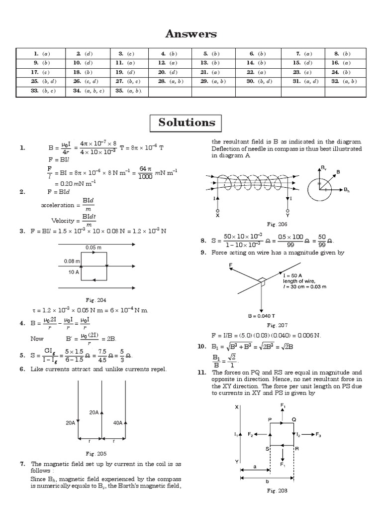 Physics Answer Key + Solution | PDF | Teaching Methods & Materials