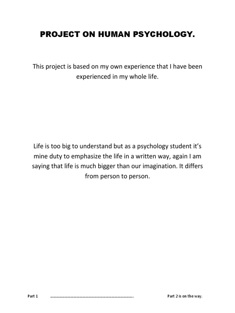 Project On Human Psychology | PDF