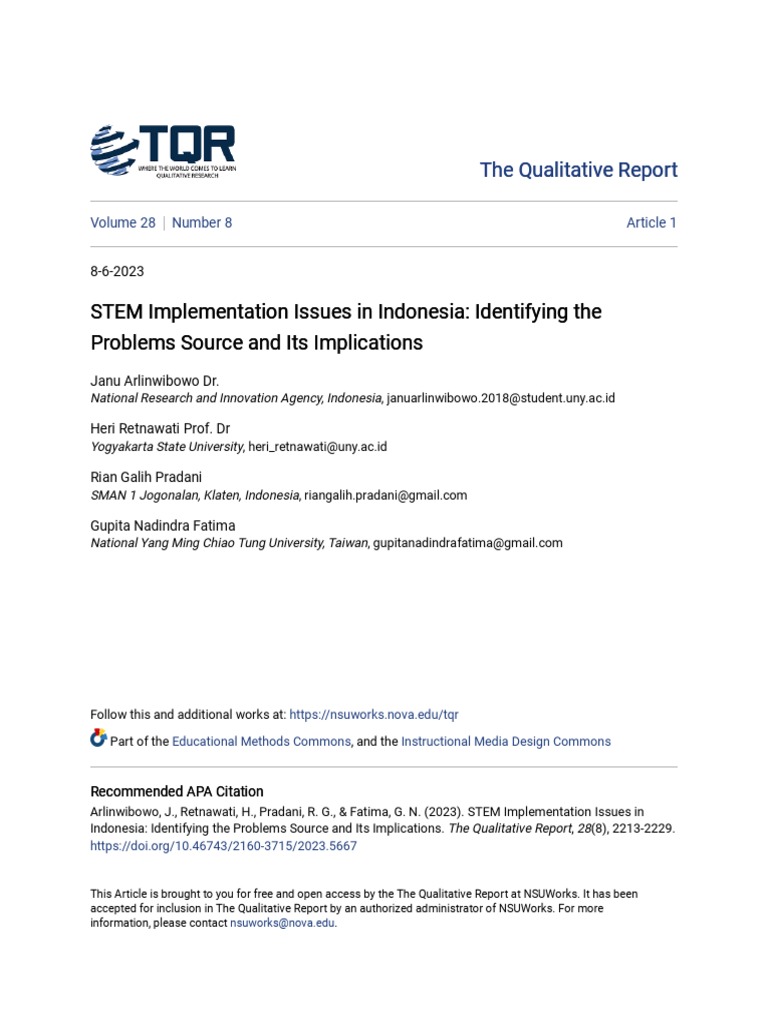 STEM Implementation Issues in Indonesia - Identifying The Problems | PDF