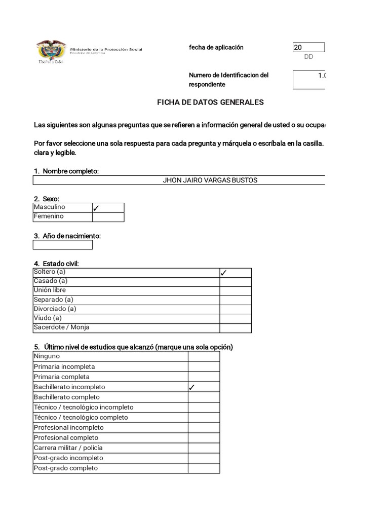 02 Ficha de Datos Generales | PDF