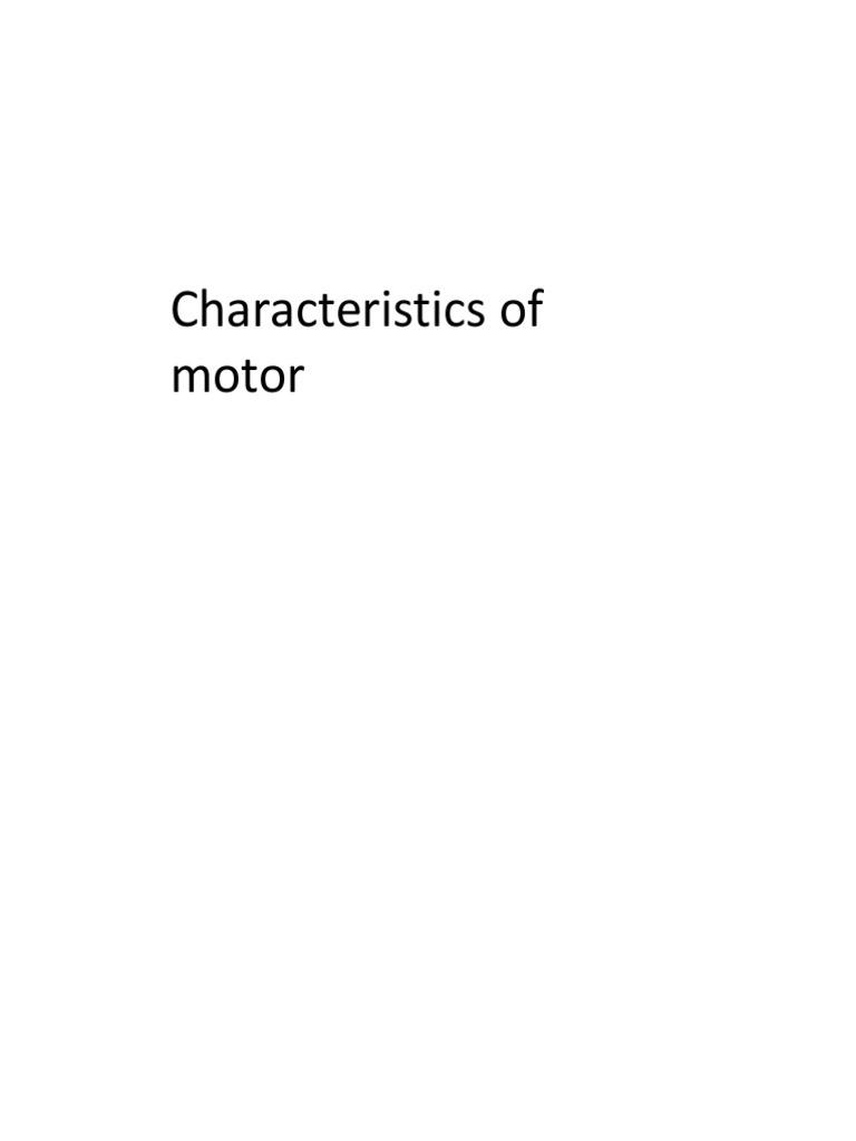 Speed Torque Characteristic | PDF | Electric Motor | Torque