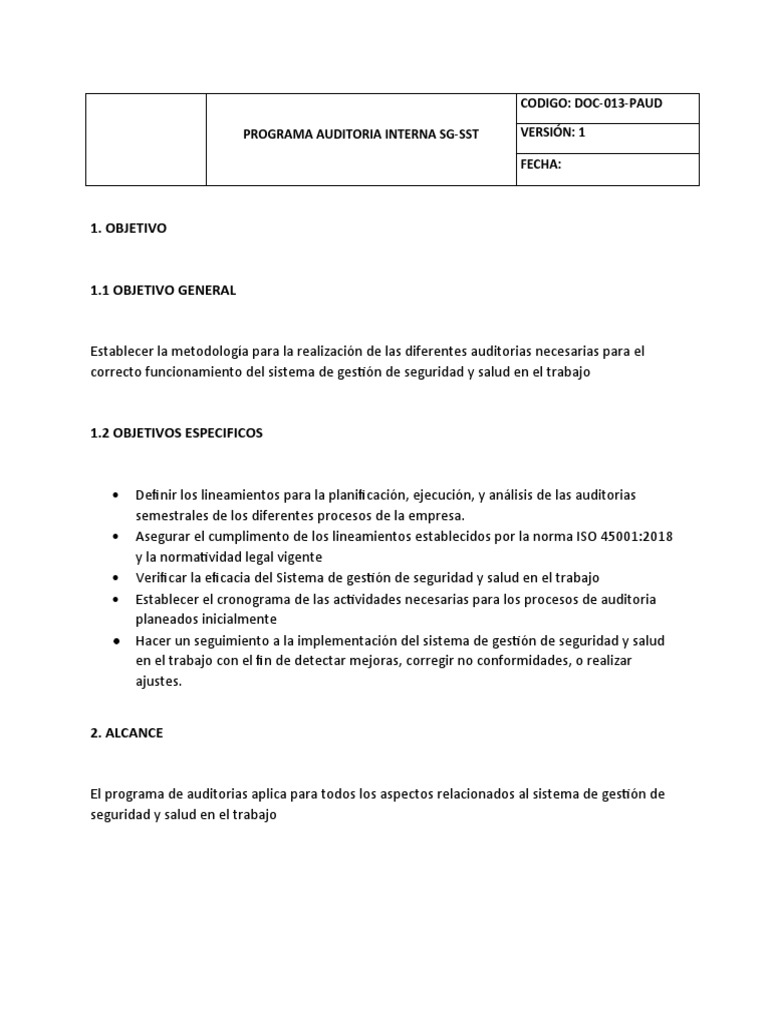 Anexo 34-Programa de Auditoria Interna | Descargar gratis PDF ...