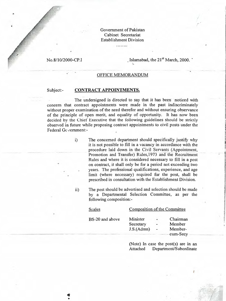 Guidelines for Contract Appointments | PDF