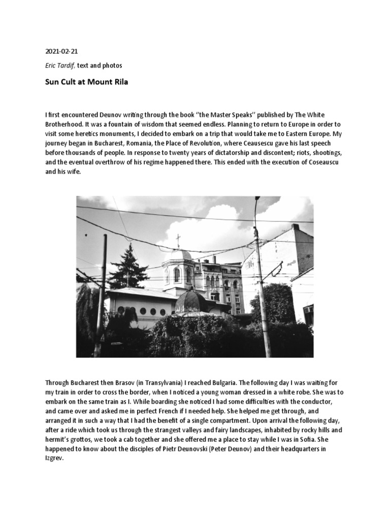Sun Cult at Mount Rila | PDF